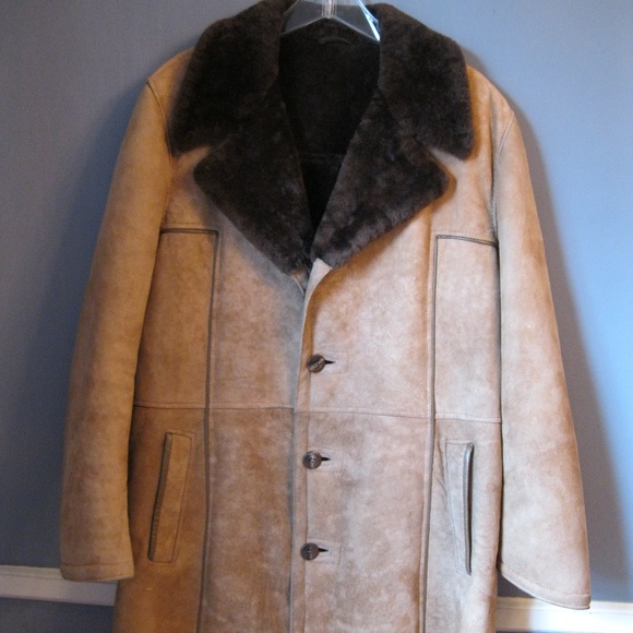 Jackets & Coats | Warm Snuggly Shearling Fur Coat Medium Brown 21 ...